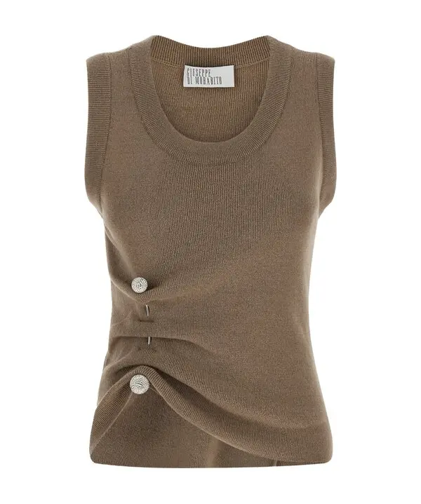 Giuseppe Di Morabito Crystal-embellished Draped Top