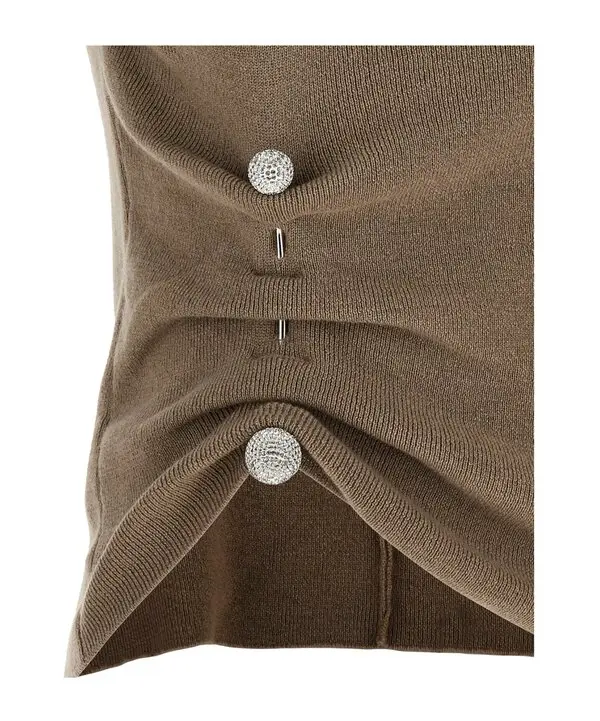 Giuseppe Di Morabito Crystal-embellished Draped Top