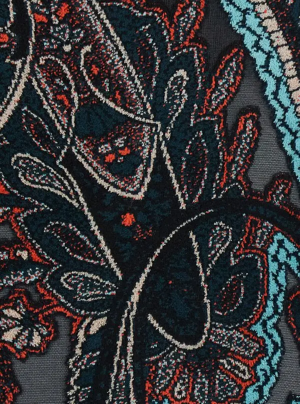 Etro Long Dress With V-neck And Long Sleeves