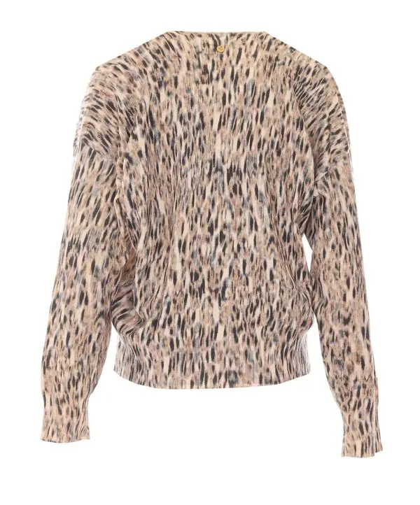 Liu Jo V-neck Printed Knitted Sweater - Nude