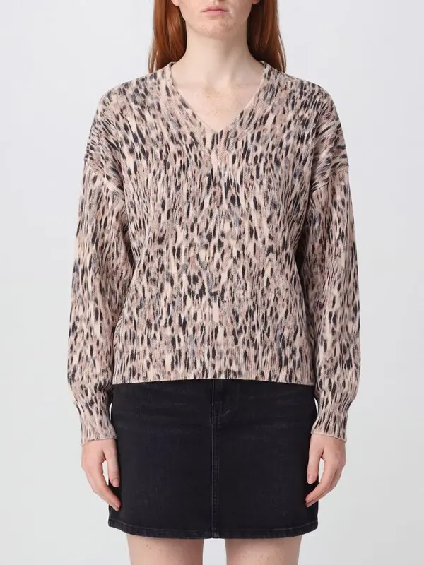 Liu Jo V-neck Printed Knitted Sweater - Nude