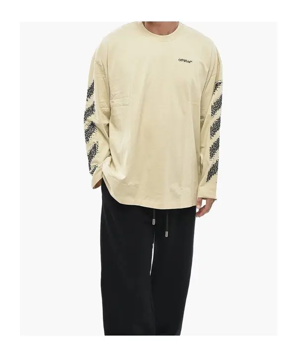 Off-White Logo-embroidered Long-sleeved T-shirt