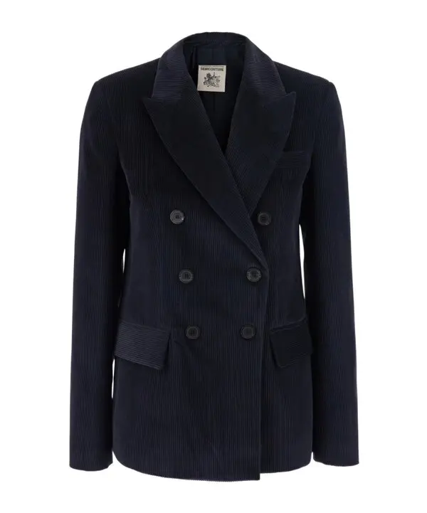 SEMICOUTURE Jacket In Corduroy With Collar And Long Sleeves