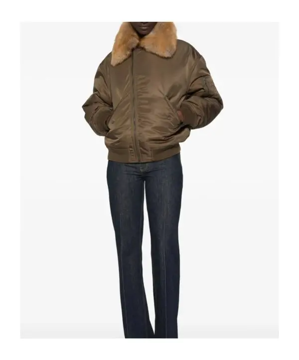 Saint Laurent Zip-up Long-sleeved Coat