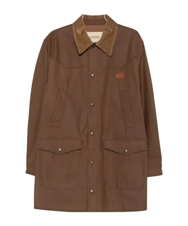 Valentino Garavani Vlogo Signature Waxed-canvas Coat