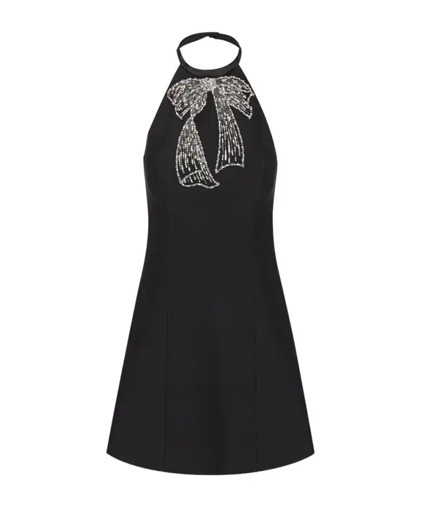 Valentino Garavani Bow Embellished Halterneck Dress