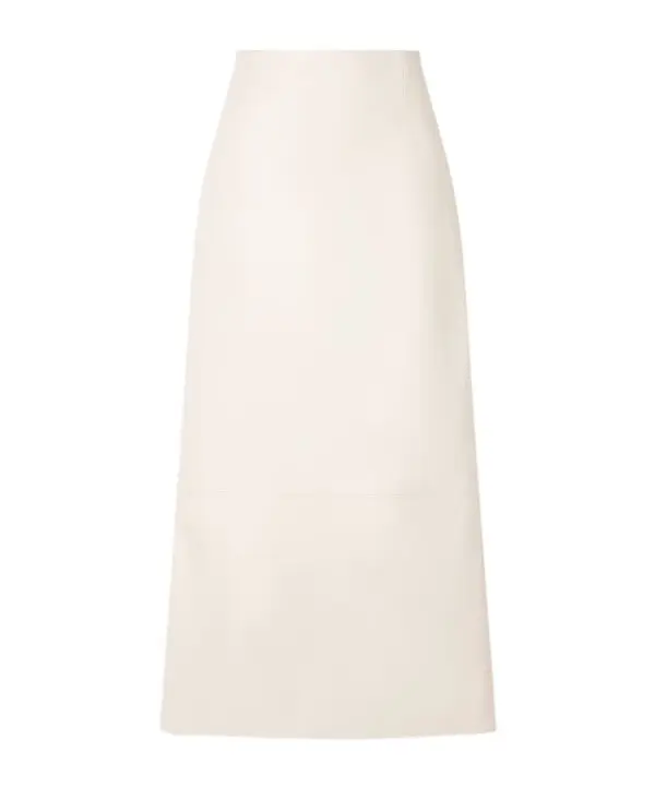 Loulou De Saison Paneled Straight Midi Leather Skirt