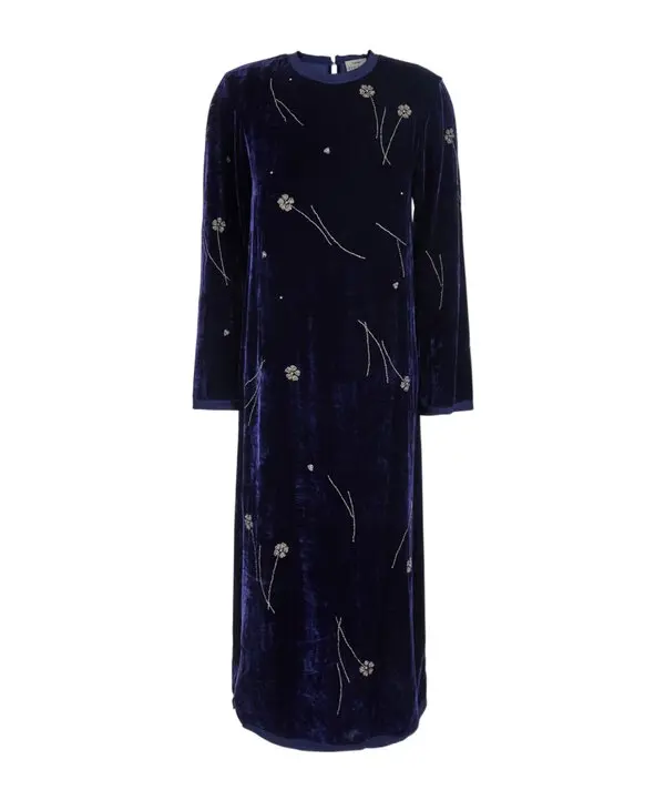 FORTE_FORTE Long Dress With 'flaurs D'orient' Embroidery