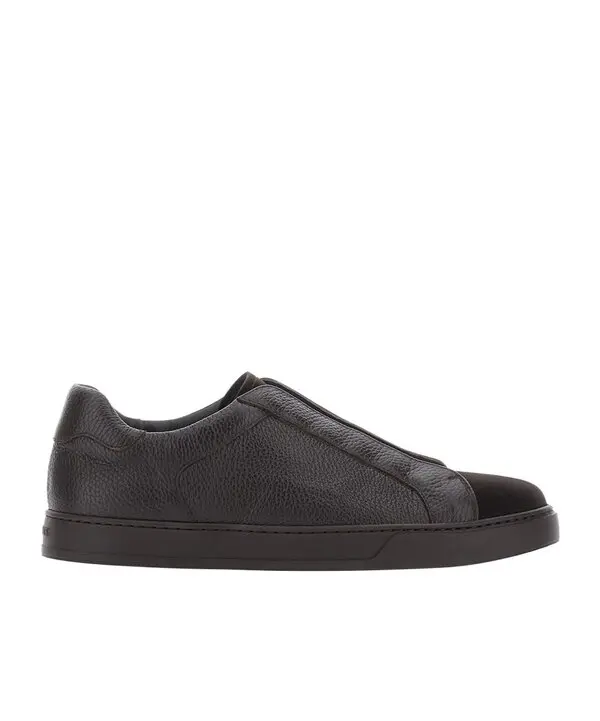 DOUCAL'S Spencer Slip-on Round Toe Sneakers - Brown