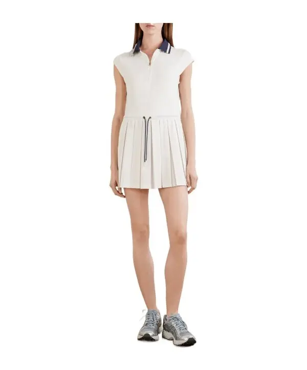 Varley Pleated Pointelle-jersey Dress