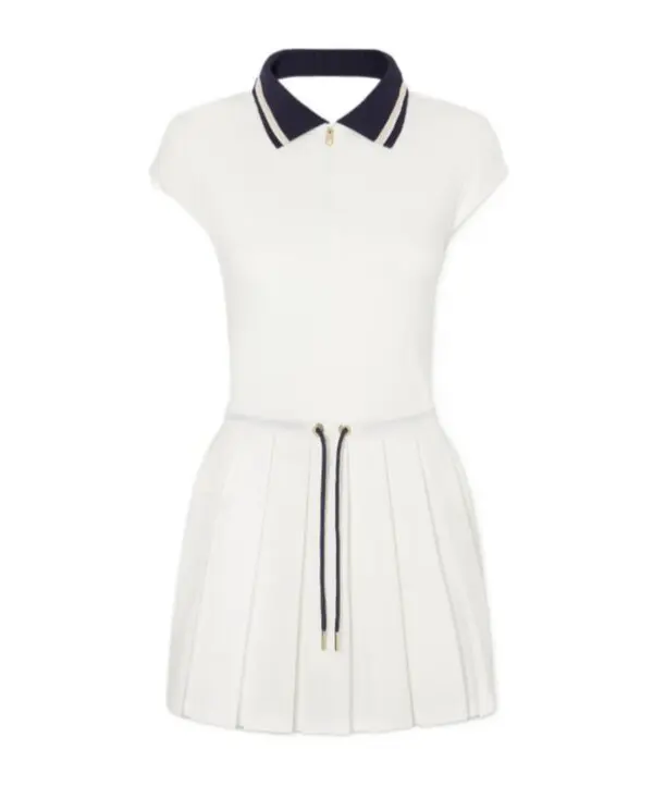 Varley Pleated Pointelle-jersey Dress - White