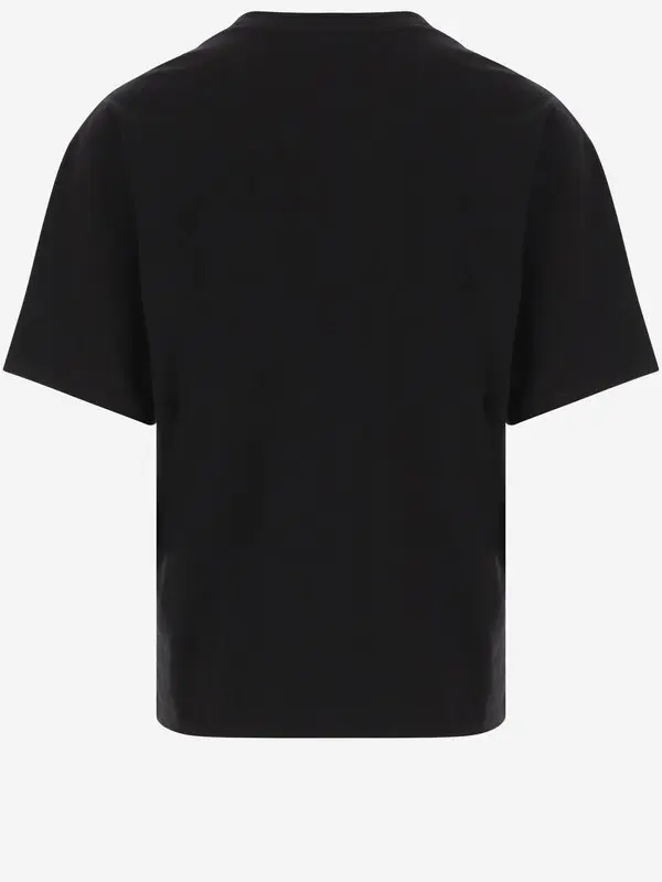 Saint Laurent Logo Embroidered Crewneck T-shirt - Black