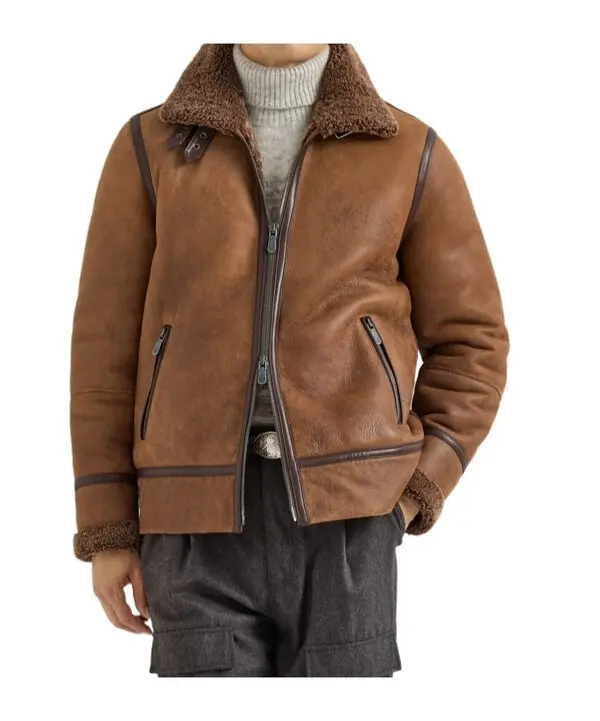 Brunello Cucinelli Shearling Aviator Jacket