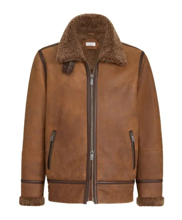 Brunello Cucinelli Shearling Aviator Jacket