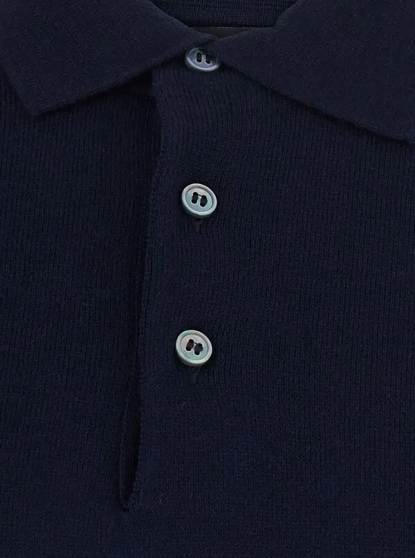 Tagliatore Long-sleeve Knitted Polo Shirt