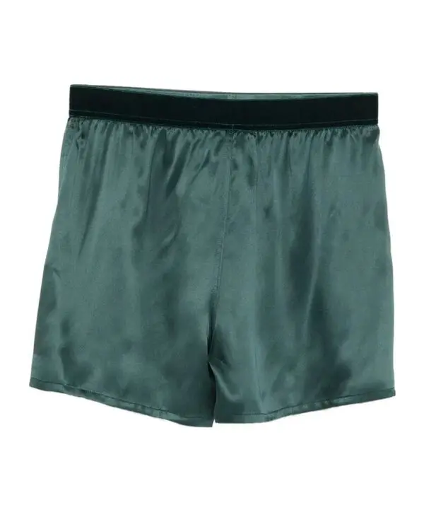 TOM FORD Logo-waistband Silk Pyjama Bottoms - Teal