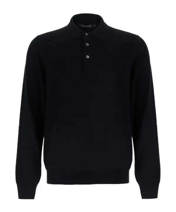 Tagliatore Long-sleeve Knitted Polo Shirt