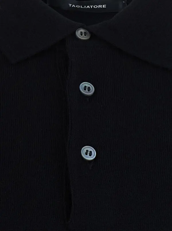 Tagliatore Long-sleeve Knitted Polo Shirt