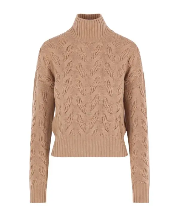 Max Mara Mstcosmo Turtleneck Knitted Jumper - Nude