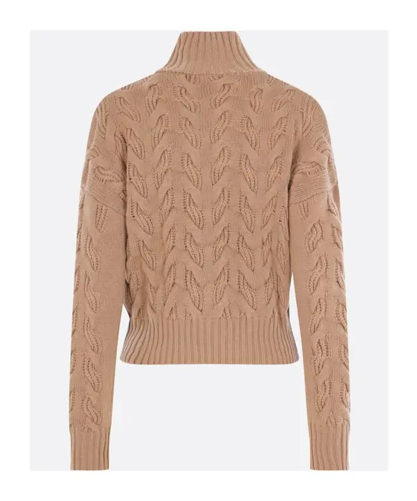 Max Mara Mstcosmo Turtleneck Knitted Jumper - Nude