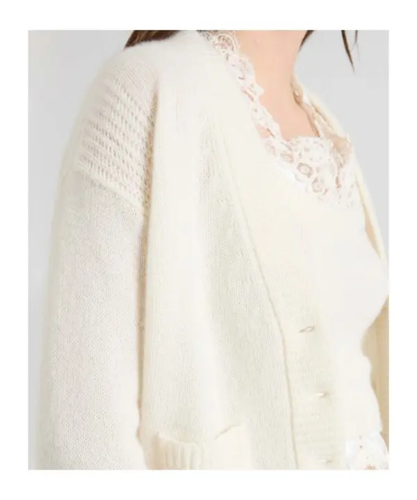 Ermanno Scervino Lace-trim V-neck Cardigan
