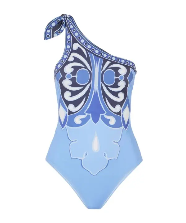La DoubleJ Goddess Suit Placé One-shoulder Swimsuit - Blue