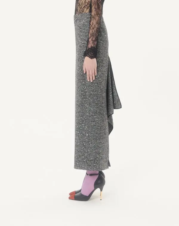 Valentino Garavani Zippered Skirt With Asymmetrical Ruffles