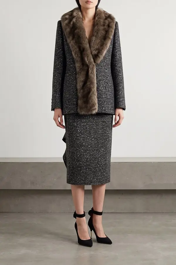 Valentino Garavani Zippered Skirt With Asymmetrical Ruffles