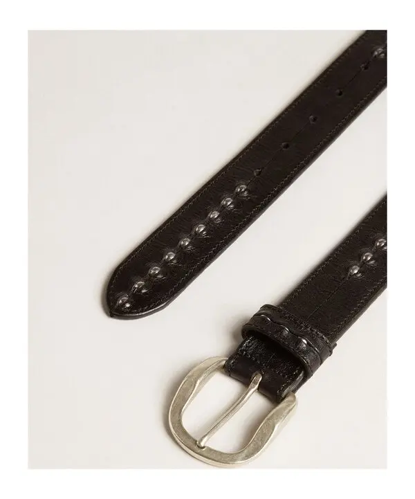 GOLDEN GOOSE Stud Embellished Leather Belt