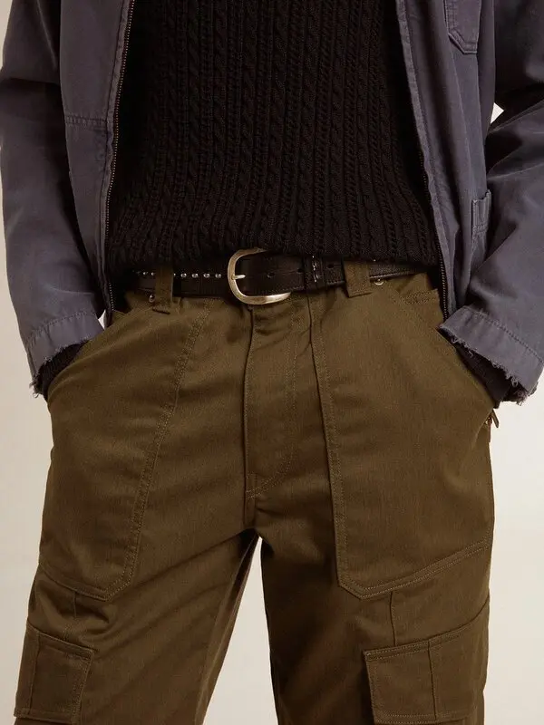 GOLDEN GOOSE Stud Embellished Leather Belt