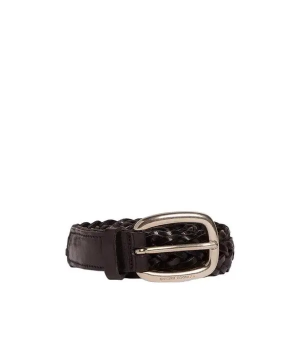 GOLDEN GOOSE Interwoven Buckle Leather Belt