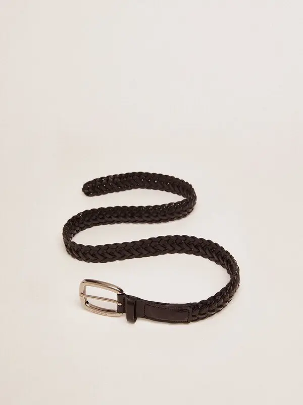 GOLDEN GOOSE Interwoven Buckle Leather Belt