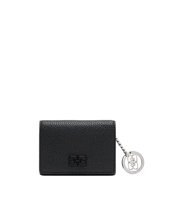 GANNI Card Holder With Flap In Grained