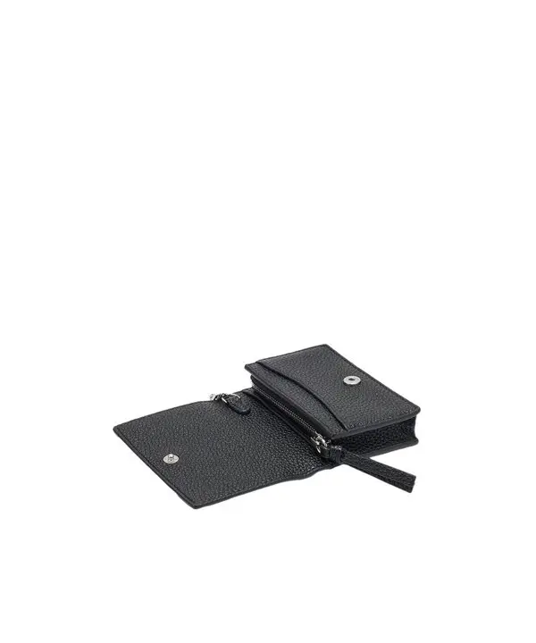 GANNI Card Holder With Flap In Grained