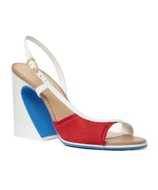 Fendi 95mm Arco Sculptural-heel Slingback Sandals