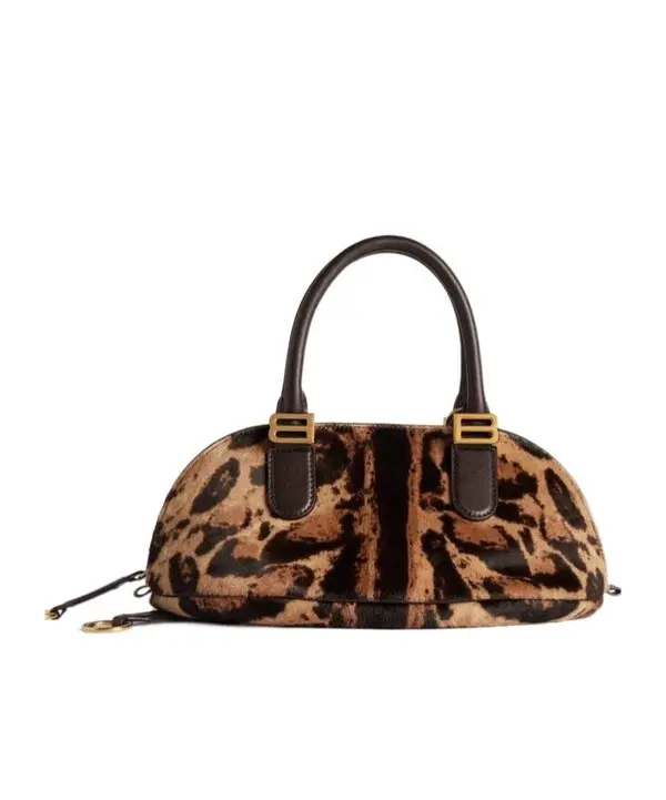 Balenciaga Bolero Bowling Bag Mini In Beige/moka - Beige/mocha