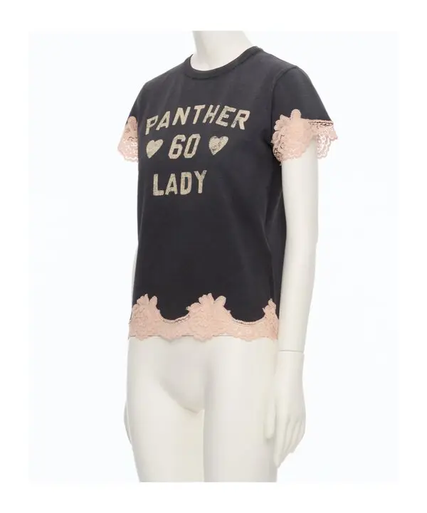 Valentino Garavani Lace Trimmed Cropped T-shirt