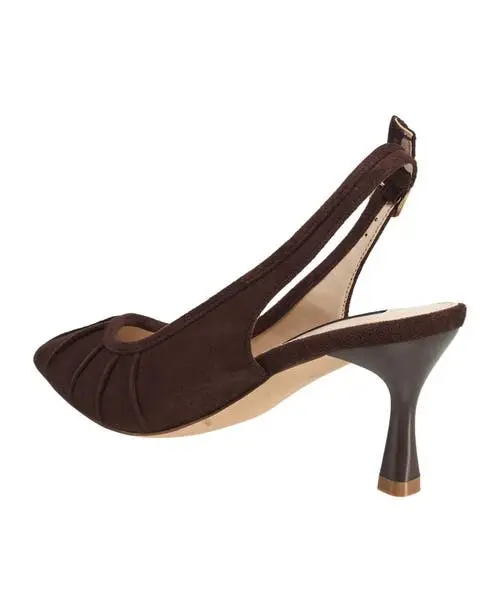 French Connection Ruched Kitten Heel - Brown