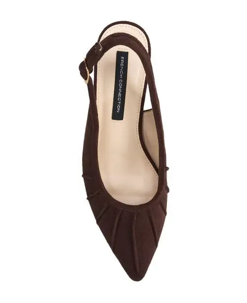 French Connection Ruched Kitten Heel - Brown