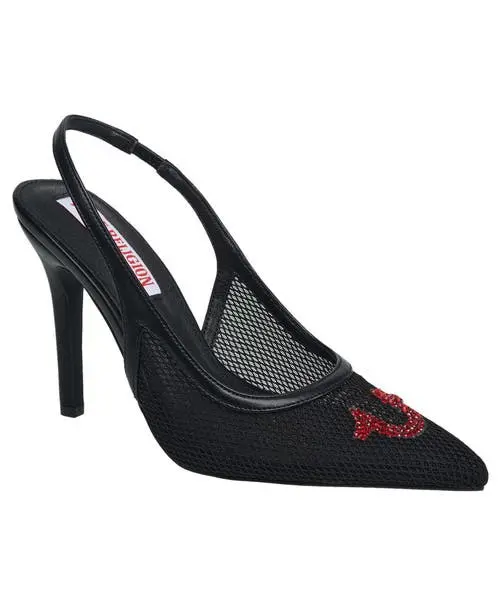 True Religion Ella Mesh Horseshoe Logo Heel