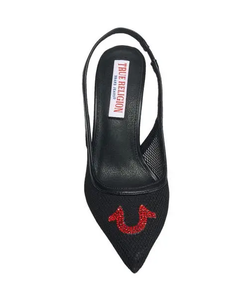 True Religion Ella Mesh Horseshoe Logo Heel