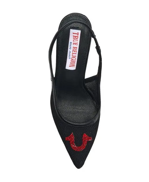 True Religion Ella Mesh Horseshoe Logo Heel