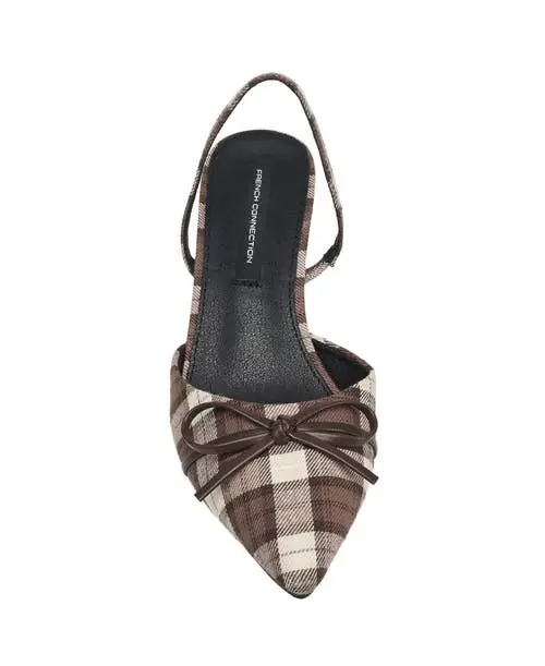 French Connection Bowy Plaid Kitten Heel