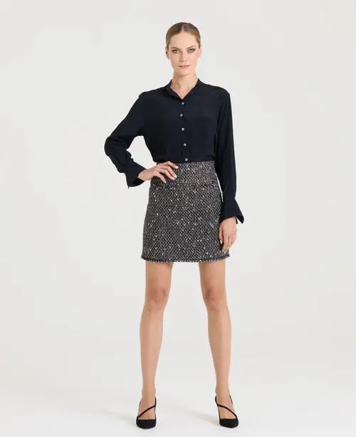 REALLY WILD CLOTHING Isabella Boucle Mini Skirt