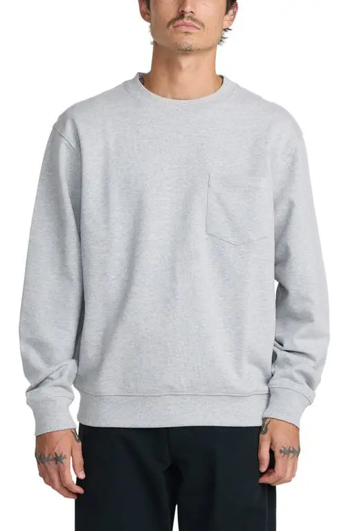 Rvca Dayshift Pocket Crewneck Sweatshirt - Heather Grey