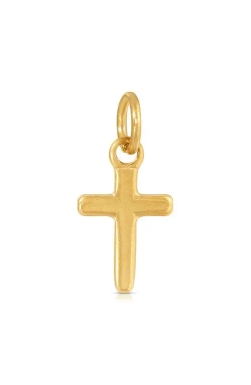 KOZAKH Minimalist Cross Charm In 14k Plate - Gold