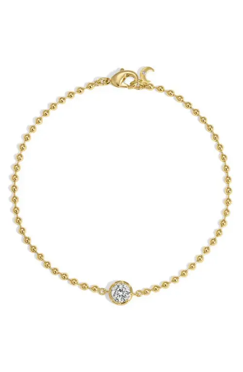 Lili Claspe Mini Cleo Ball Chain Bracelet With Moon Charm - Gold