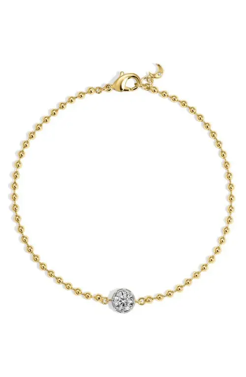 Lili Claspe Mini Cleo Ball Chain Bracelet With Moon Charm - Two Tone