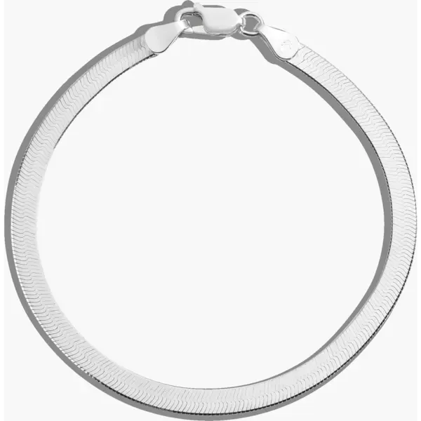 AURATE Herringbone Chain Bracelet - Sterling Silver