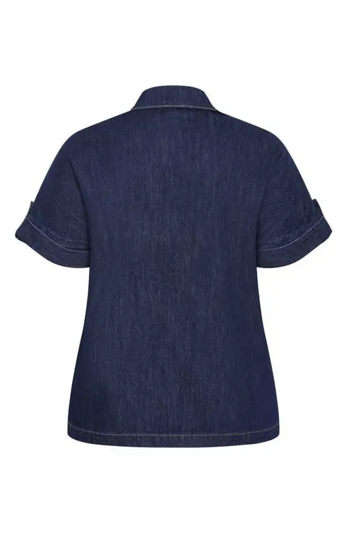 City Chic Tilly Cotton Denim Shirt